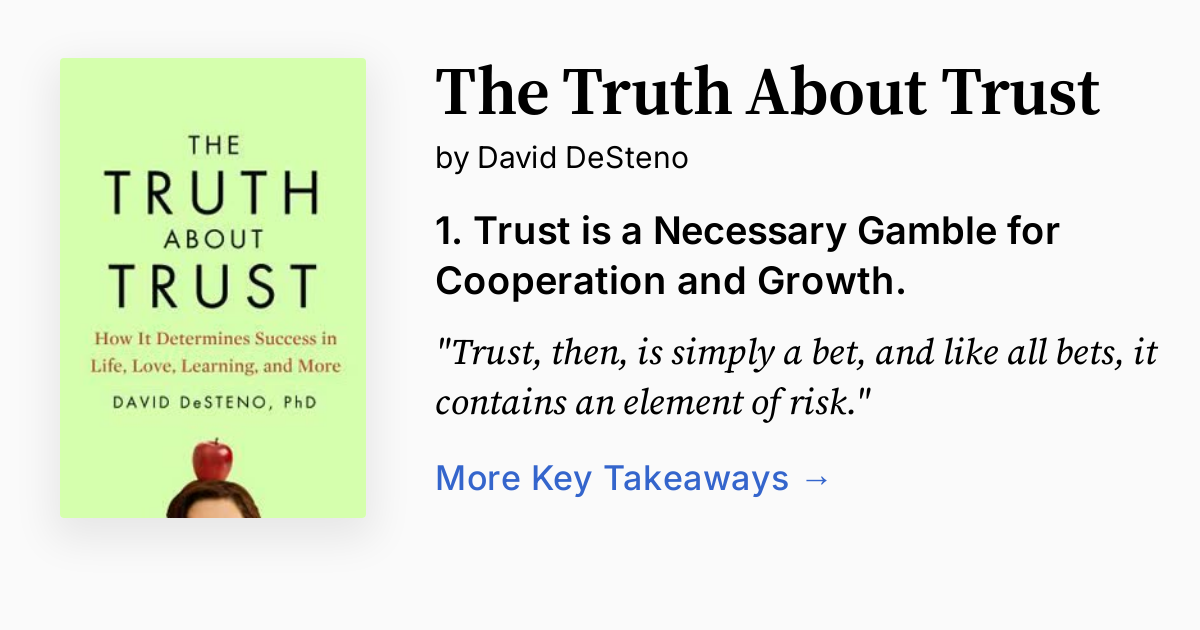 The Truth About Trust | Summary, Audio, Quotes