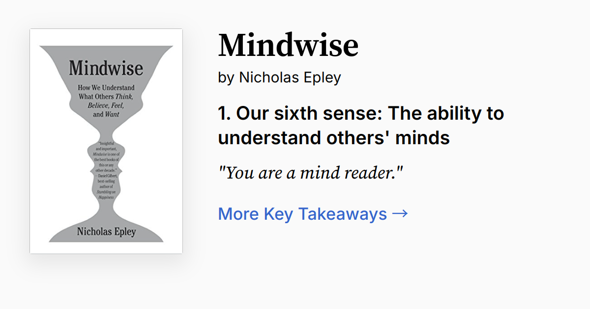 Mindwise by Nicholas Epley | Summary, Audio, Quotes, FAQ