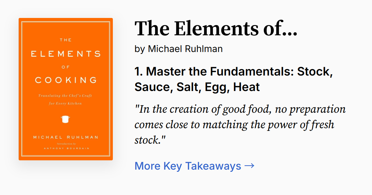 The Elements of Cooking | Summary, Quotes, Audio