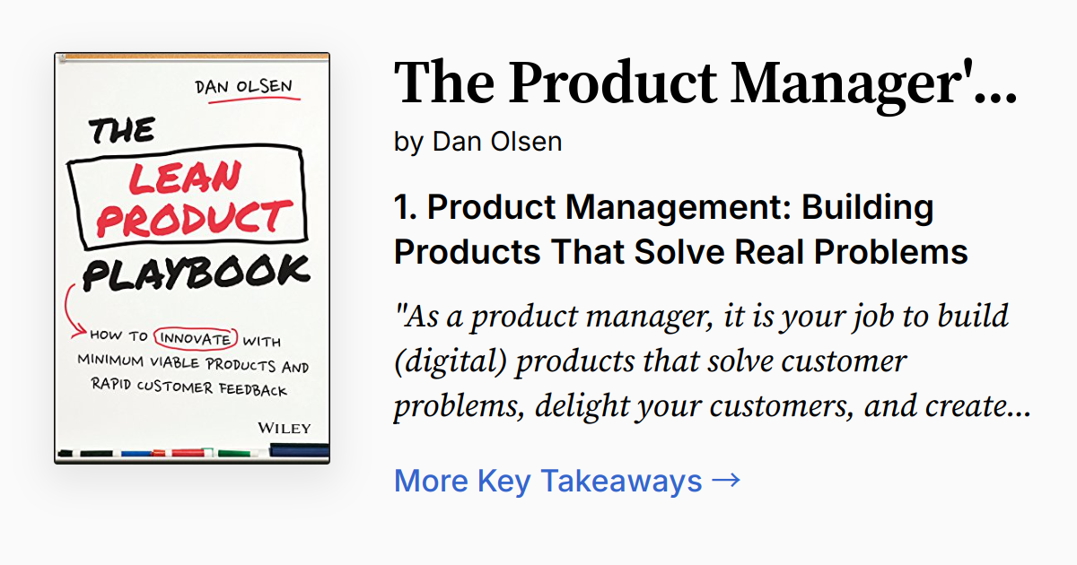 The Lean Product Playbook | Summary, Quotes, FAQ, Audio