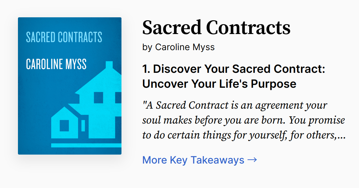 Sacred Contracts | Summary, Audio, Quotes, FAQ