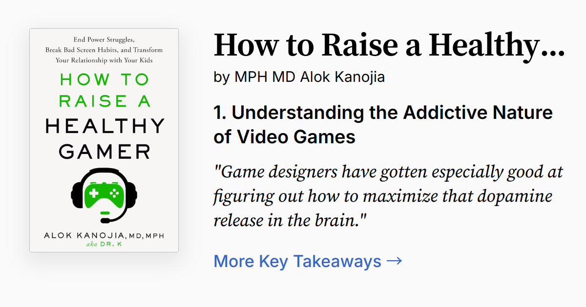 How to Raise a Healthy Gamer | Summary, Audio, Quotes, FAQ