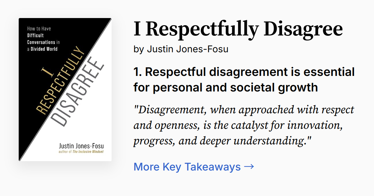 I Respectfully Disagree | Summary, Audio, Quotes