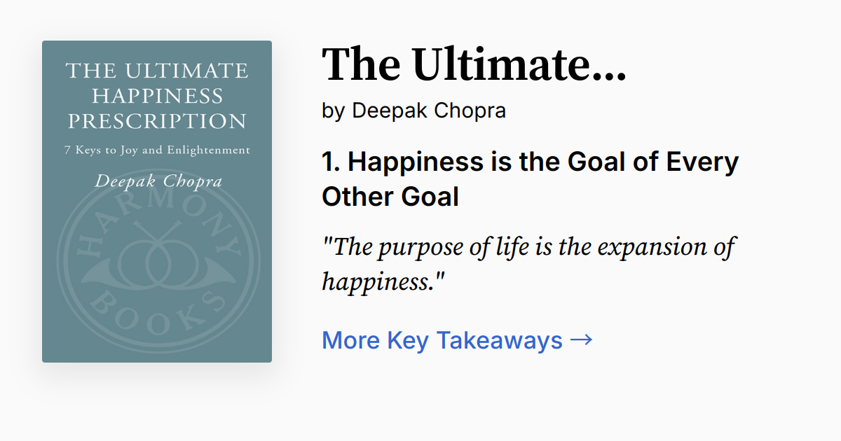 The Ultimate Happiness Prescription | Summary, Audio, Quotes, FAQ