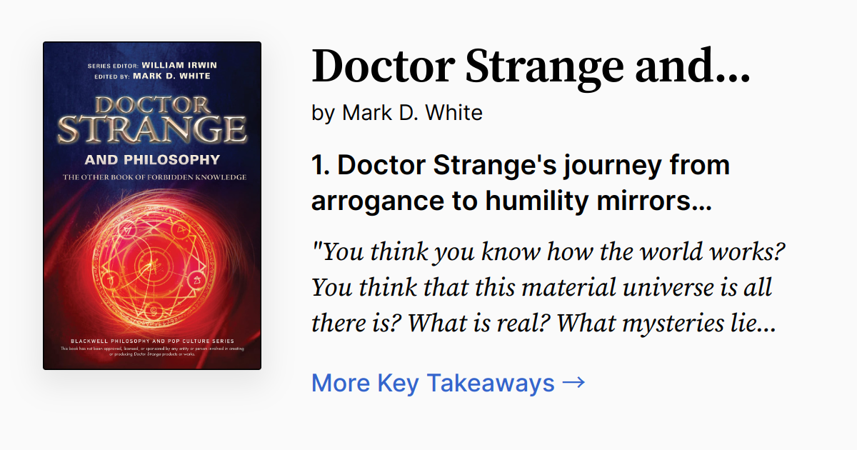 Doctor Strange and Philosophy | Summary, Audio, Quotes, FAQ