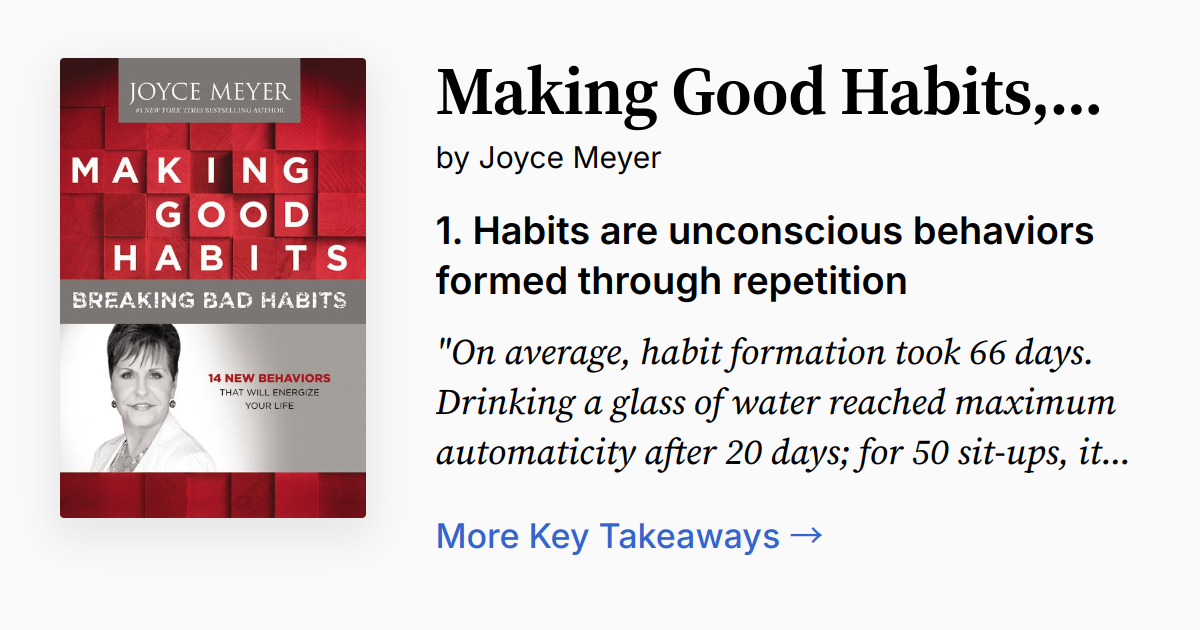 Making Good Habits, Breaking Bad Habits | Summary, Audio, Quotes, FAQ