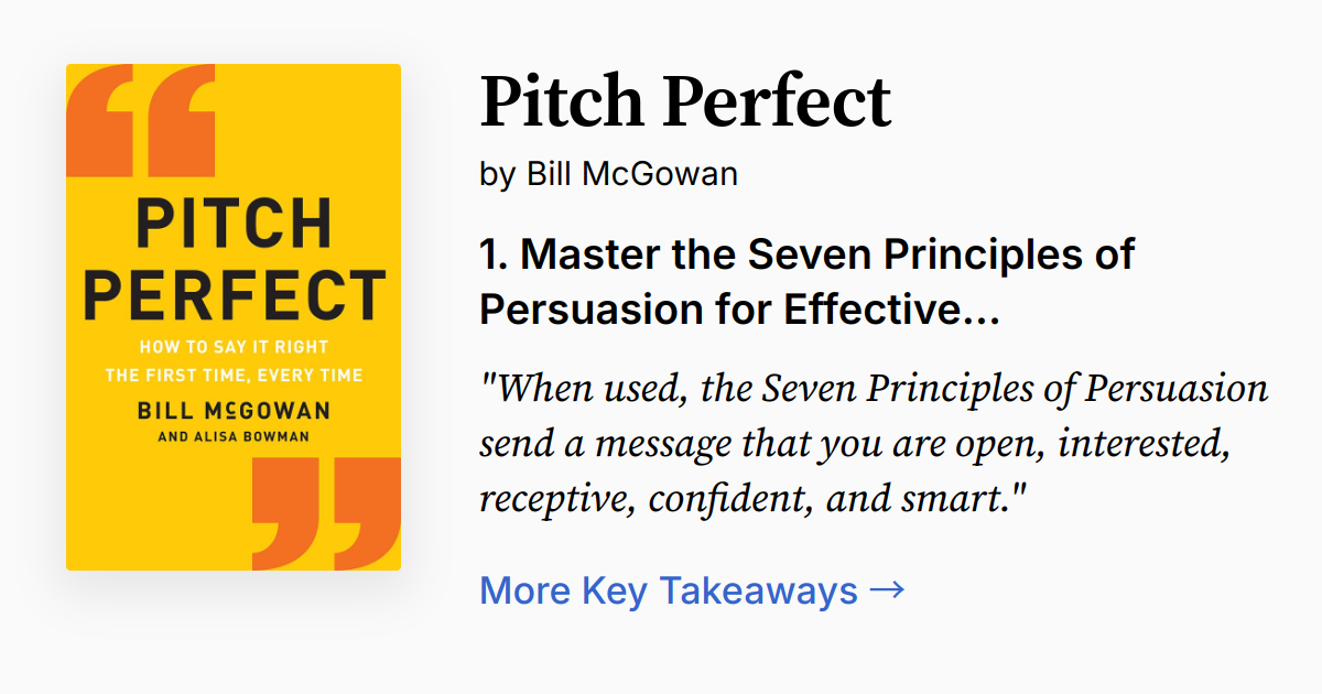 Pitch Perfect by Bill McGowan | Summary, Audio, Quotes, FAQ