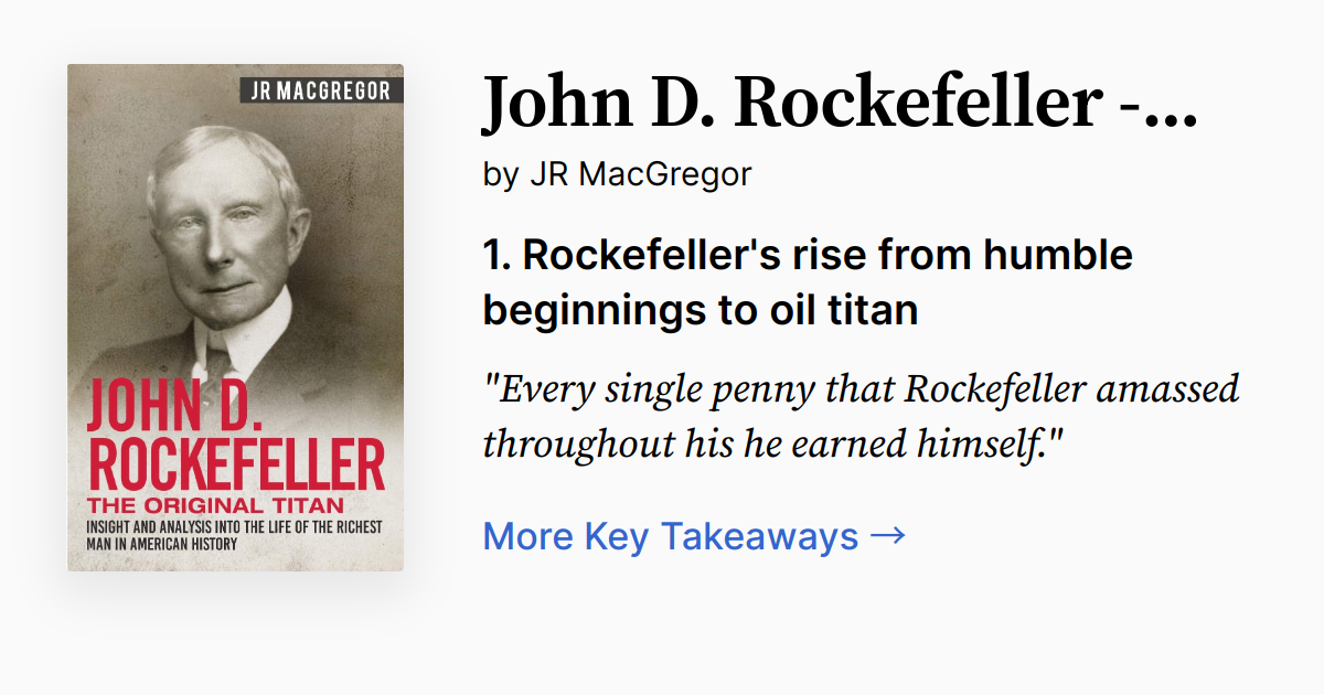 John D. Rockefeller - The Original Titan | Summary, Audio, Quotes, FAQ