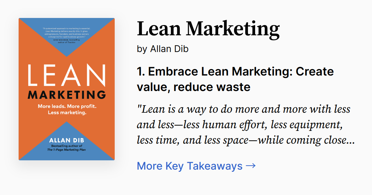 Lean Marketing by Allan Dib | Summary, Audio, Quotes, FAQ