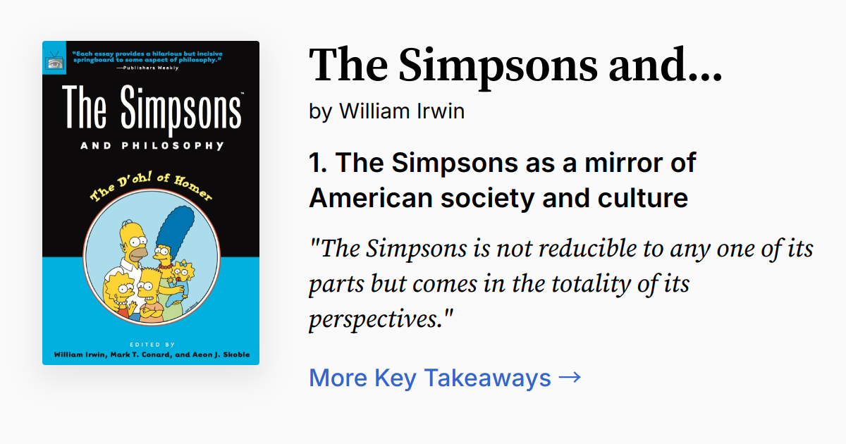The Simpsons and Philosophy | Summary, Quotes, FAQ, Audio