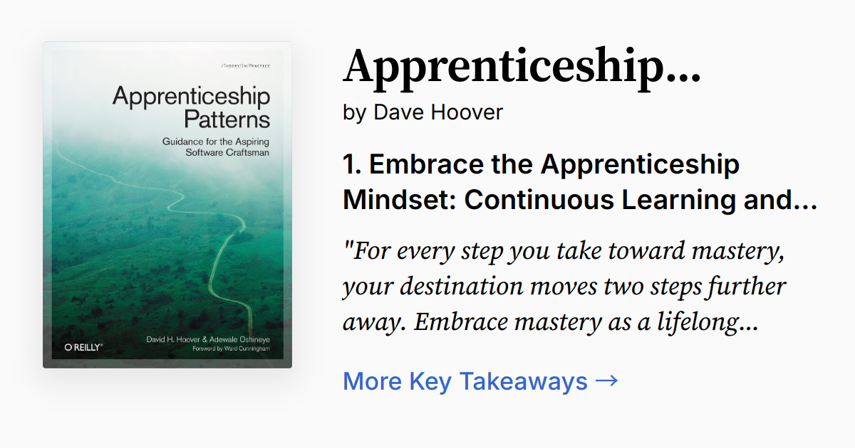 Apprenticeship Patterns | Summary, Quotes, FAQ, Audio