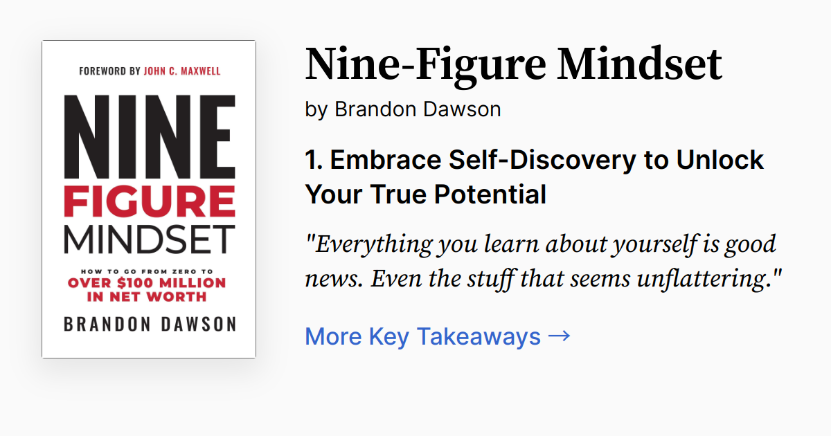 Nine-Figure Mindset | Summary, Quotes, FAQ, Audio