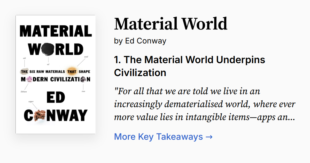 Material World by Ed Conway | Summary, Quotes, FAQ, Audio