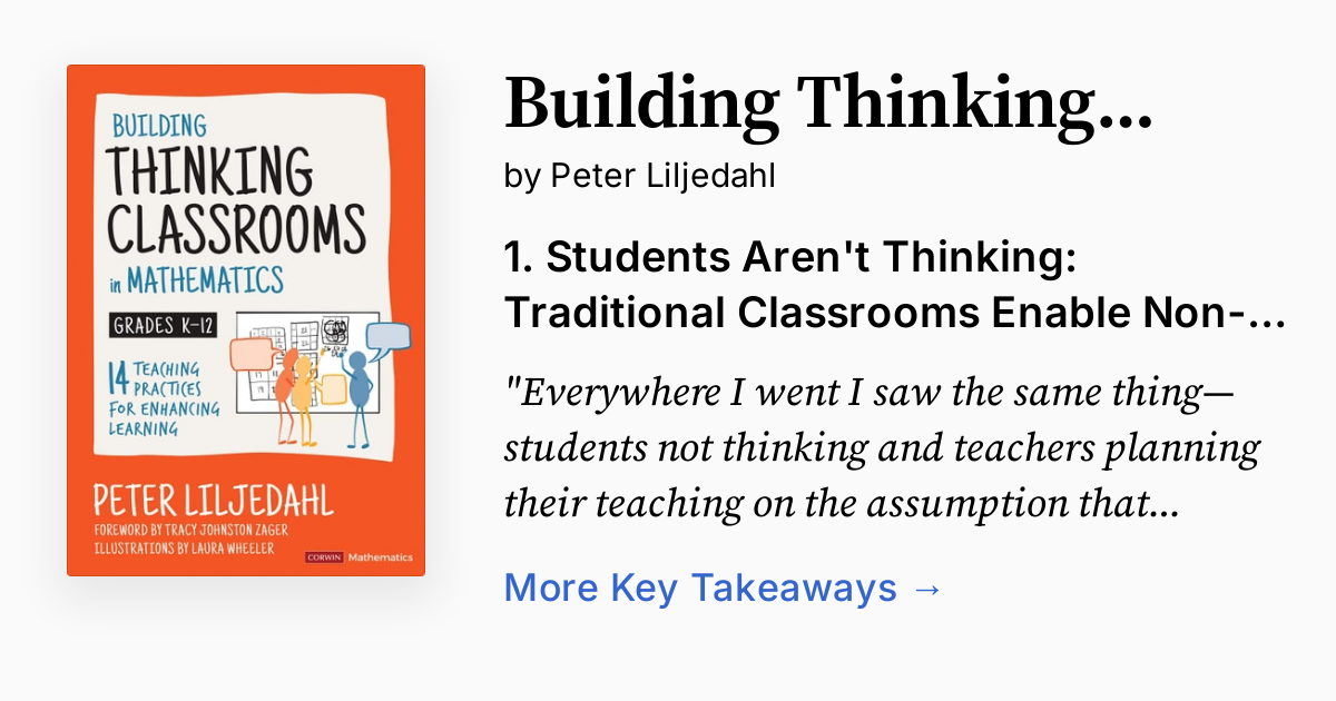 Building Thinking Classrooms in Mathematics, Grades K-12 | Summary ...