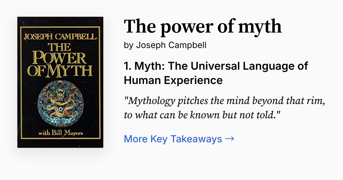 The Power of Myth | Summary, Quotes, FAQ, Audio