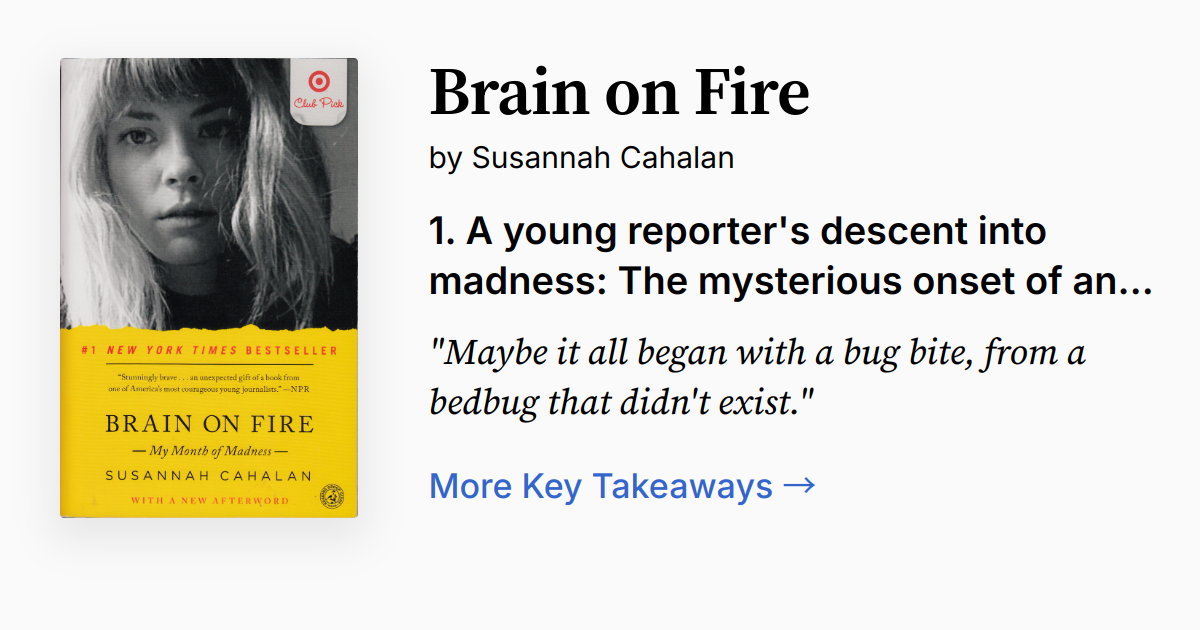 Brain on Fire by Susannah Cahalan | Summary, Audio, Quotes, FAQ