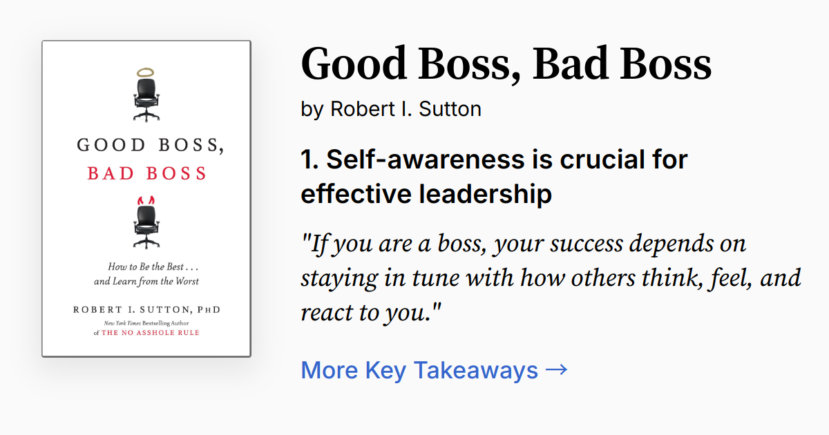 Good Boss, Bad Boss | Summary, Audio, Quotes, FAQ