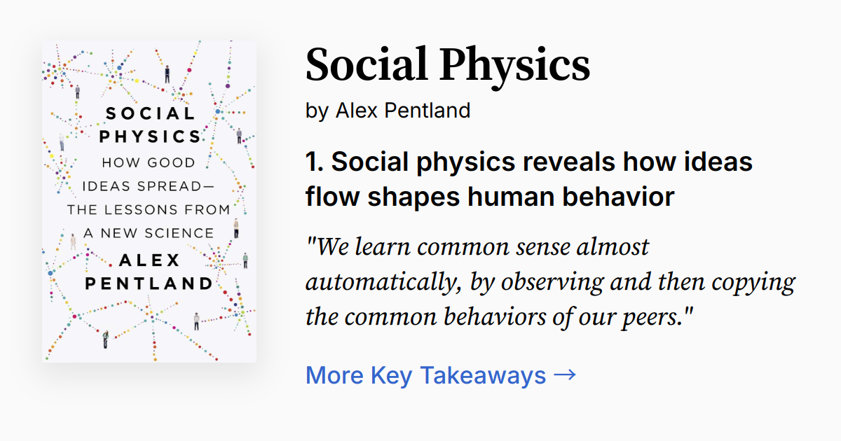 Social Physics by Alex Pentland | Summary, Audio, Quotes, FAQ