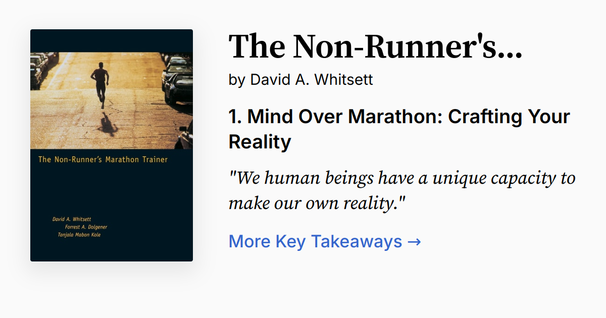 The Non-Runner's Marathon Trainer | Summary, Audio, Quotes, FAQ