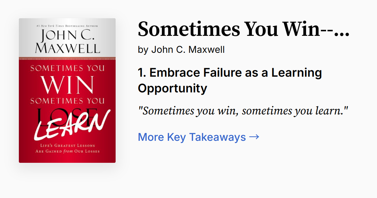 Sometimes You Win--Sometimes You Learn | Summary, Quotes, FAQ, Audio