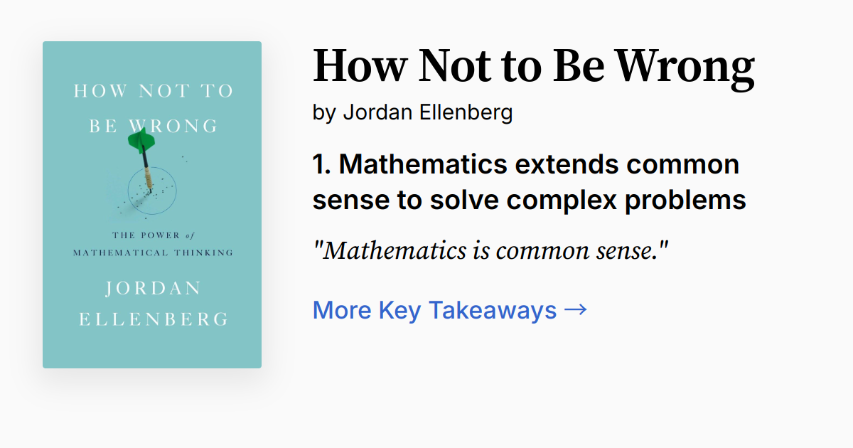 How Not to Be Wrong | Summary, Audio, Quotes, FAQ