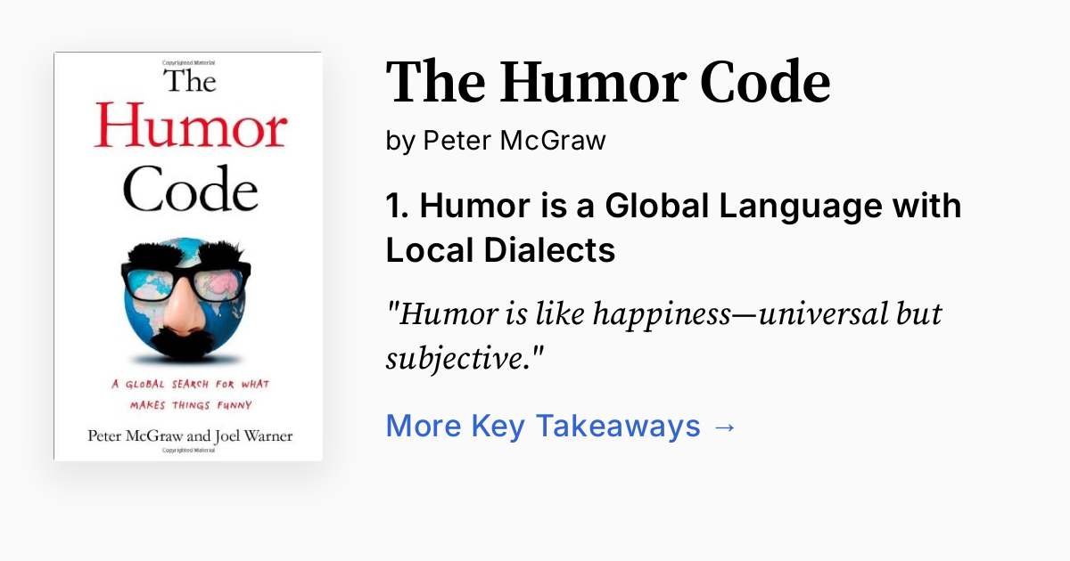 The Humor Code by Peter McGraw | Summary, Audio, Quotes, FAQ