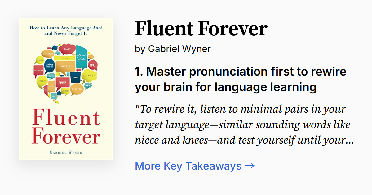 Fluent Forever by Gabriel Wyner | Summary, Audio, Quotes, FAQ
