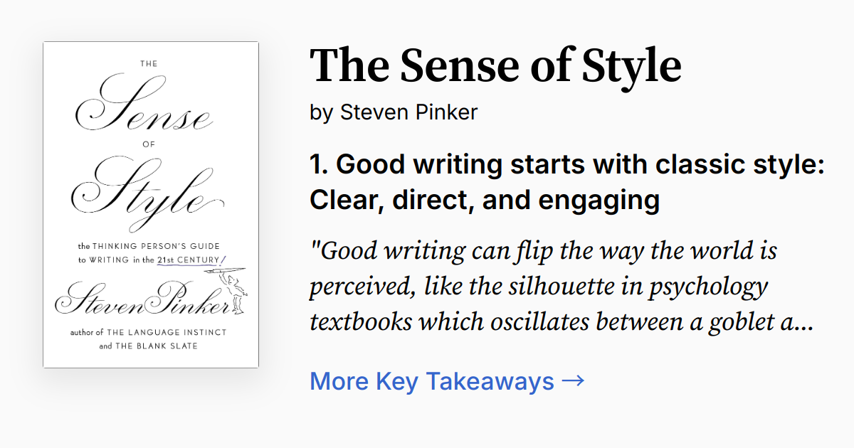 The Sense of Style | Summary, Audio, Quotes, FAQ