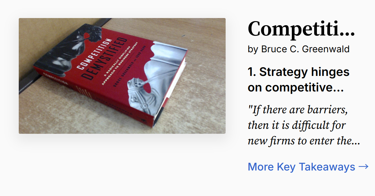 Competition Demystified | Summary, Quotes, FAQ, Audio