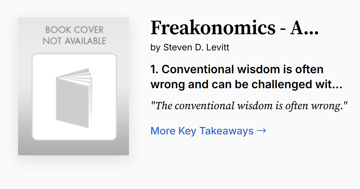 Freakonomics by Steven D. Levitt | Summary, Audio, Quotes, FAQ