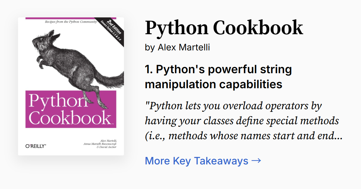 Python Cookbook | Summary, Audio, Quotes