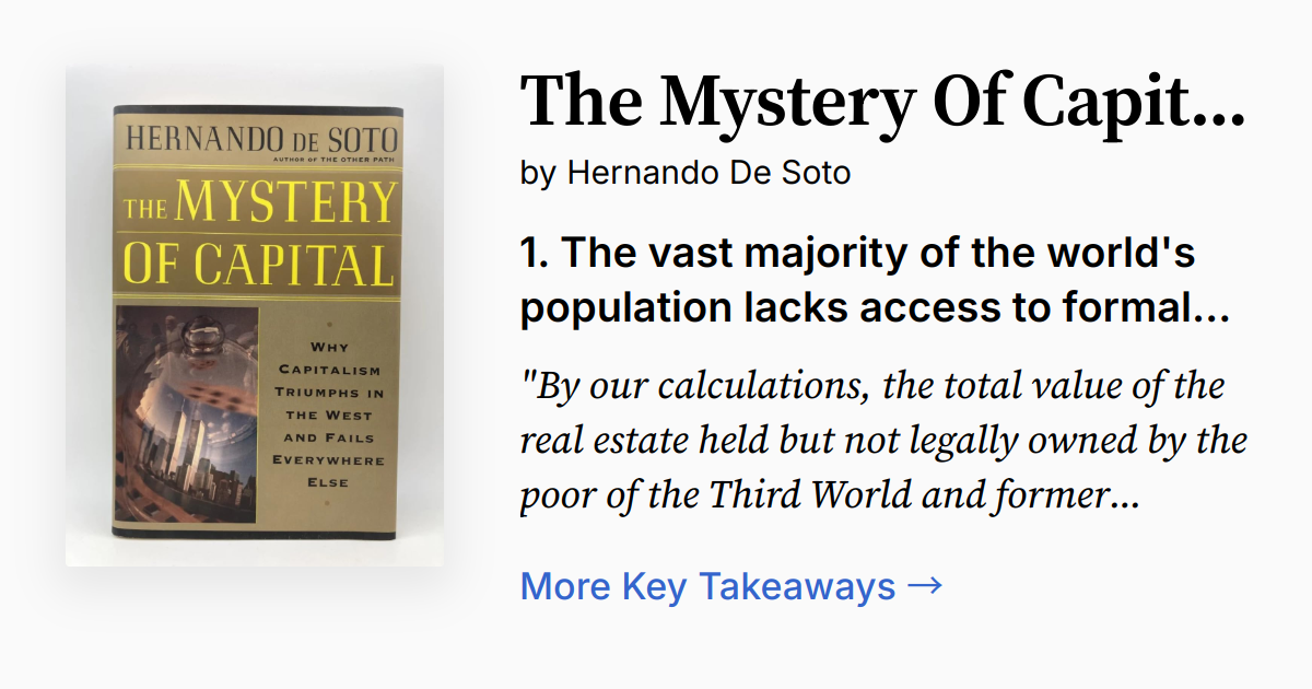 The Mystery of Capital | Summary, Quotes, FAQ, Audio