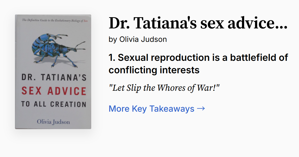 Dr Tatianas Sex Advice To All Creation Summary Audio Quotes Faq