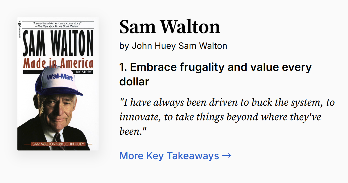 Sam Walton, Made in America | Summary, Audio, Quotes, FAQ