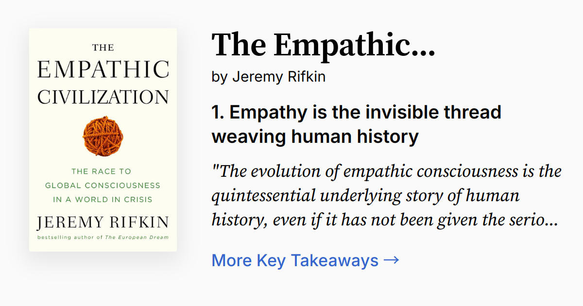 The Empathic Civilization | Summary, Audio, Quotes, FAQ