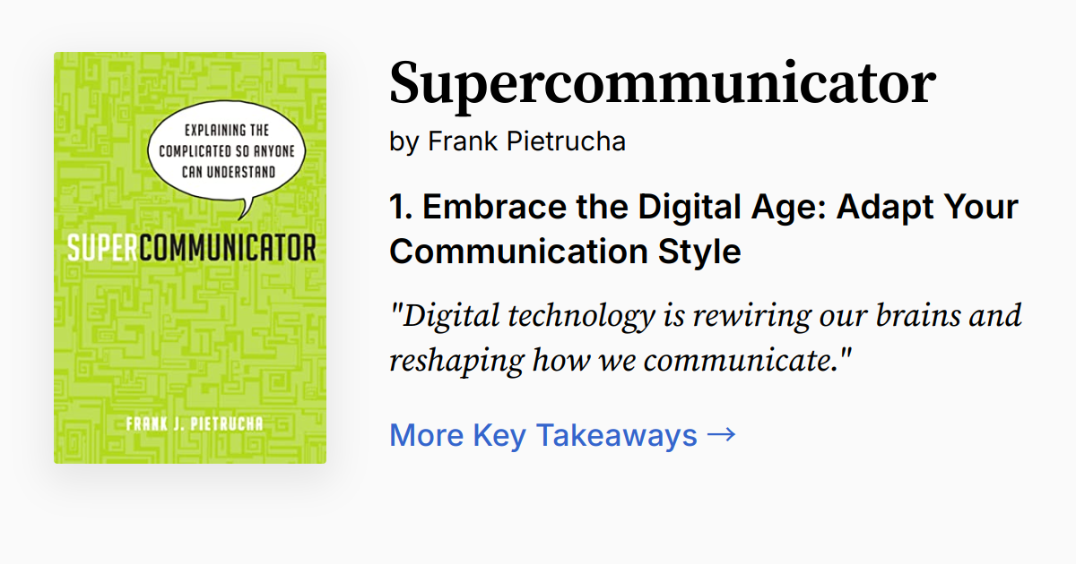 Supercommunicator | Summary, Audio, Quotes