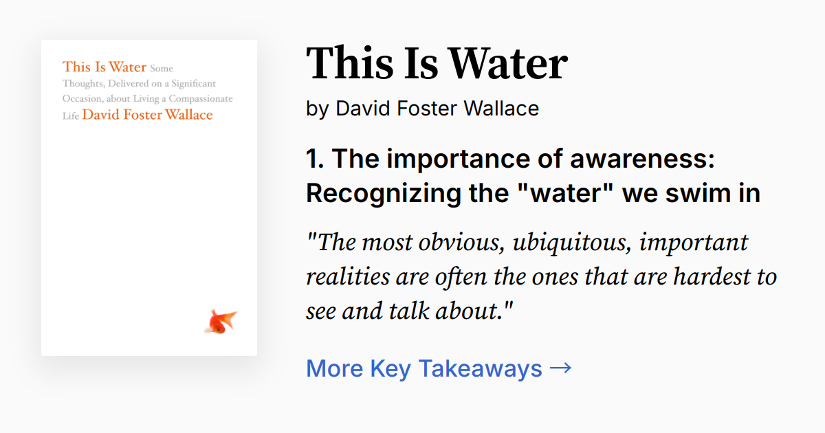 This Is Water by David Foster Wallace | Summary, Audio, Quotes, FAQ
