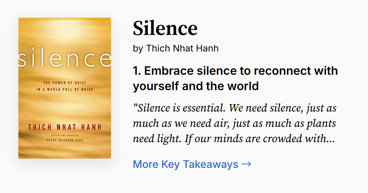 Silence by Thich Nhat Hanh | Resumen, Audio, Quotes, FAQ