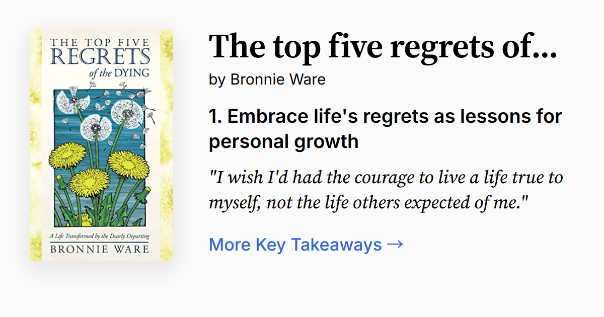 The Top Five Regrets of the Dying | Summary, Quotes, FAQ, Audio