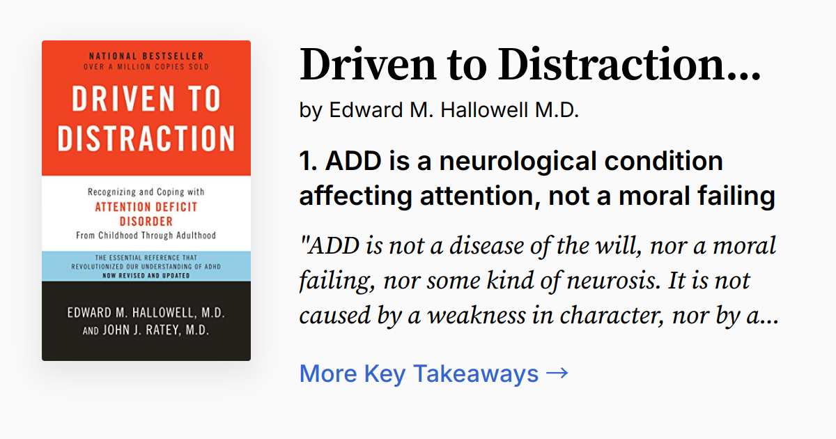 Driven to Distraction | Summary, Quotes, FAQ, Audio