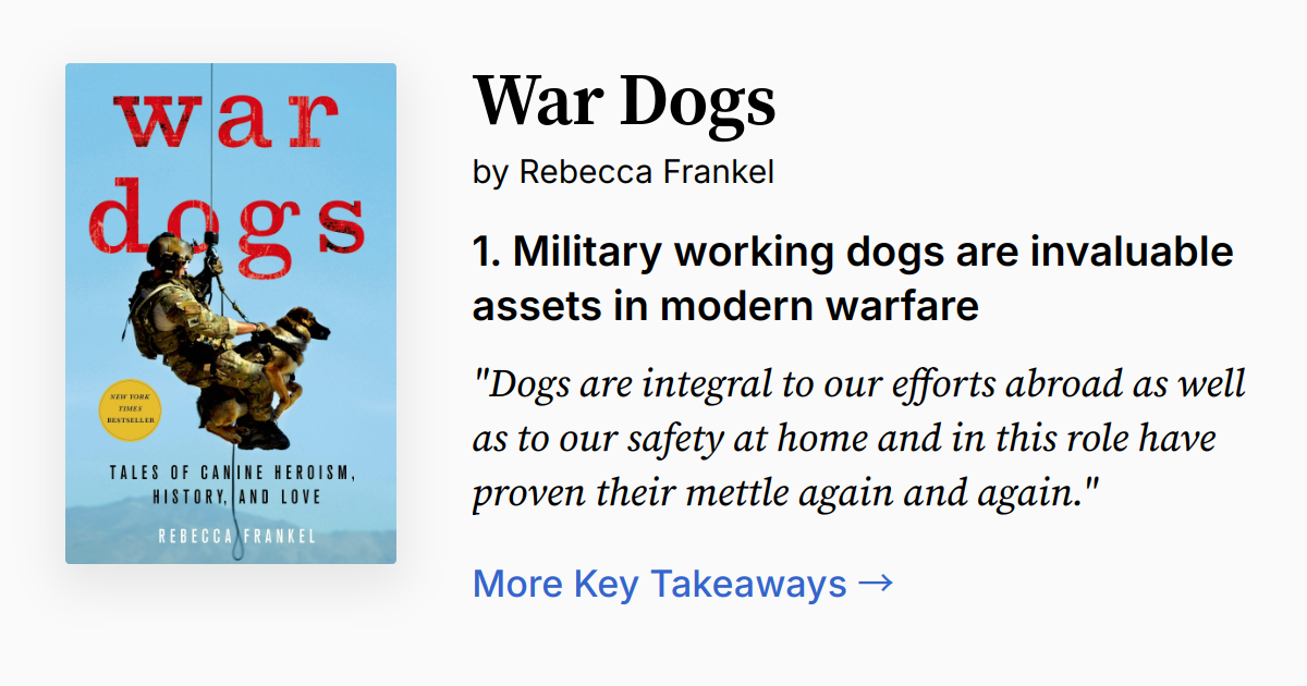War Dogs by Rebecca Frankel | Summary, Audio, Quotes, FAQ