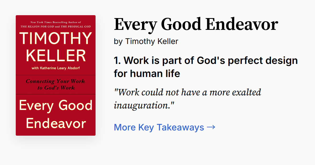 Every Good Endeavor | Summary, Audio, Quotes, FAQ
