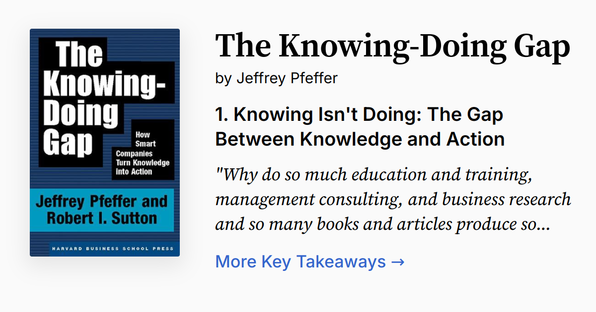 The Knowing-Doing Gap | Summary, Quotes, FAQ, Audio