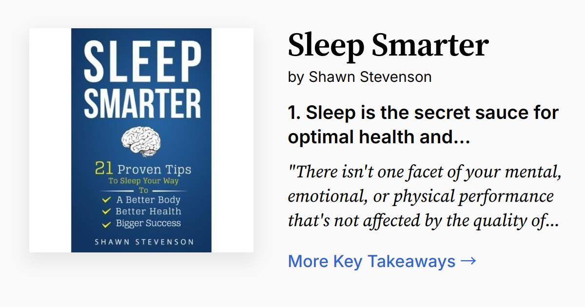 Sleep Smarter by Shawn Stevenson | Summary, Quotes, FAQ, Audio