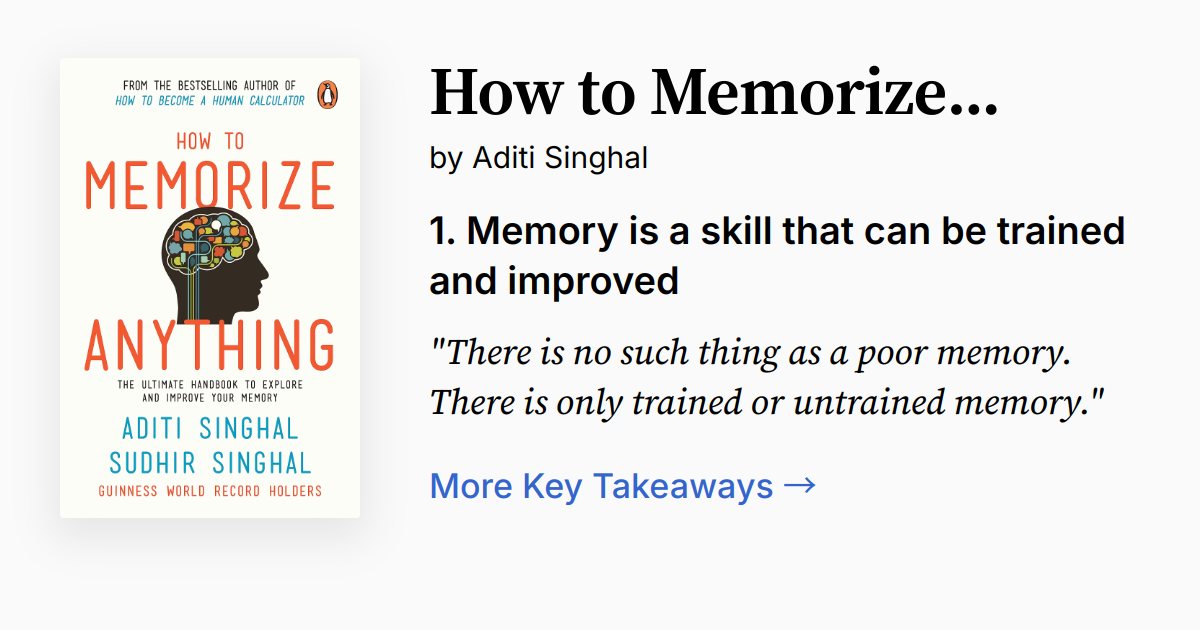 How to Memorize Anything | Summary, Audio, Quotes, FAQ
