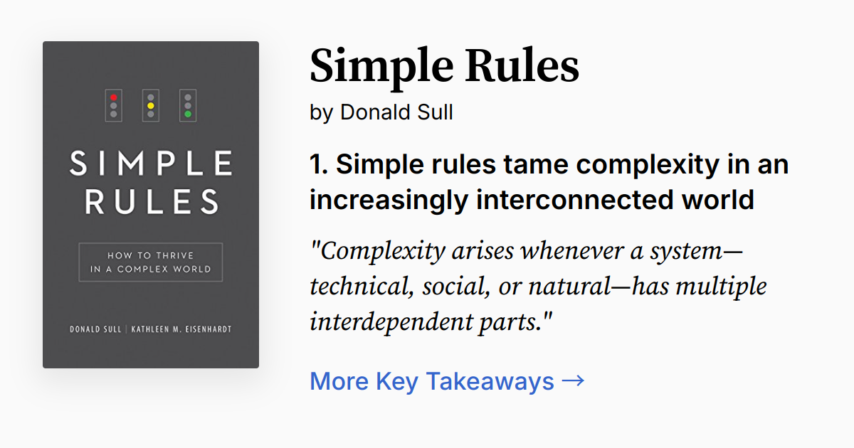 Simple Rules by Donald Sull | Summary, Audio, Quotes, FAQ