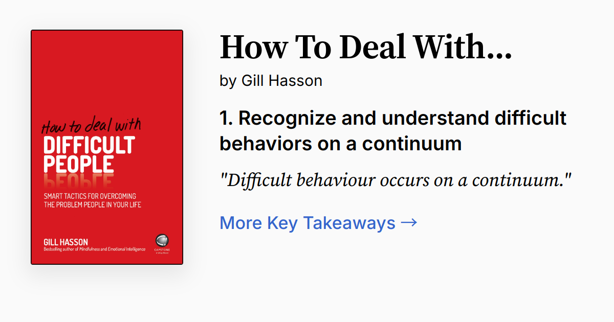 How to Deal With Difficult People | Summary, Audio, Quotes, FAQ