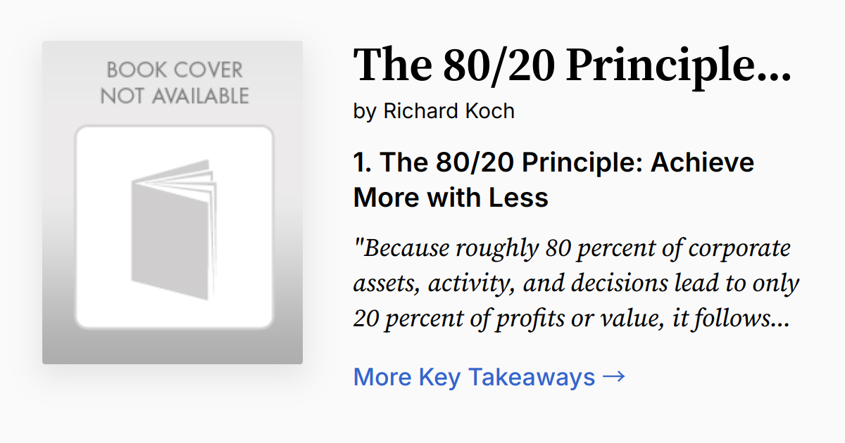 The 80/20 Principle and 92 Other Power Laws of Nature | Summary, Audio ...
