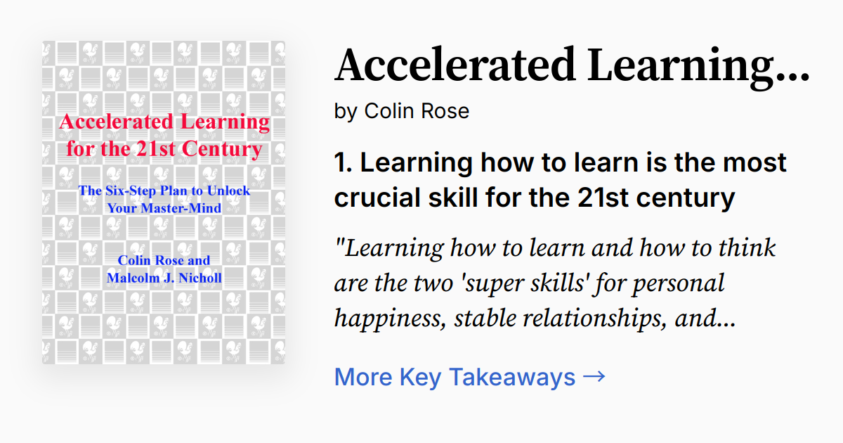 Accelerated Learning for the 21st Century | Summary, Audio, Quotes