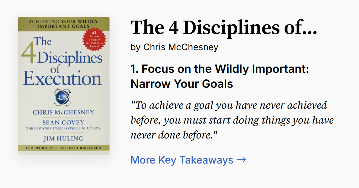 The 4 Disciplines of Execution | Summary, Quotes, FAQ, Audio